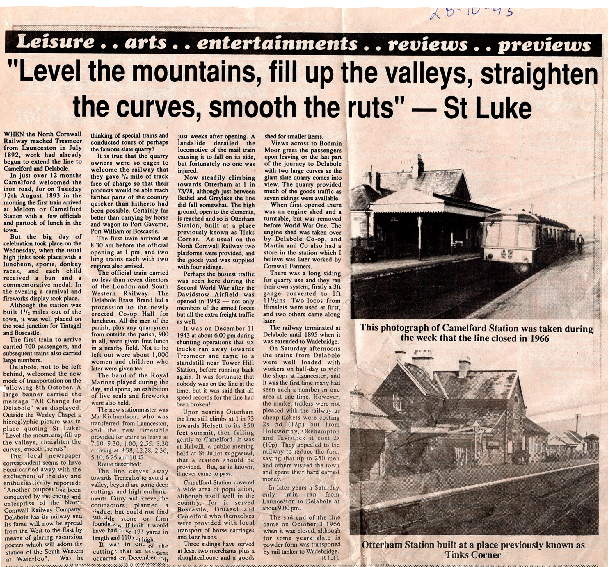 Article from October 1993 | Launceston Then!